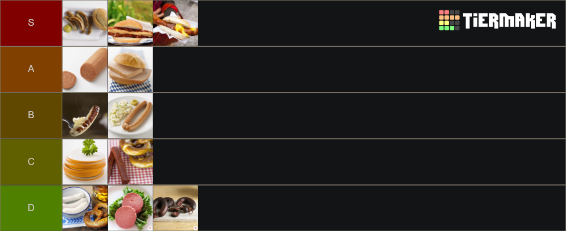 German Sausage Types Tier List (Community Rankings) - TierMaker