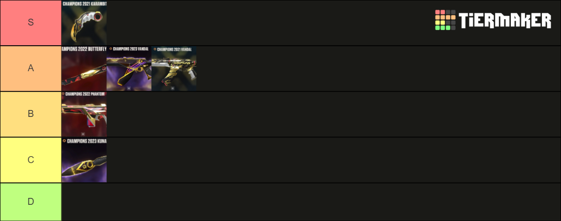 Valorant Champions Skins Tier List (Community Rankings) - TierMaker