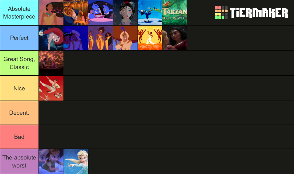 Greatest Disney songs of All Time Tier List (Community Rankings ...