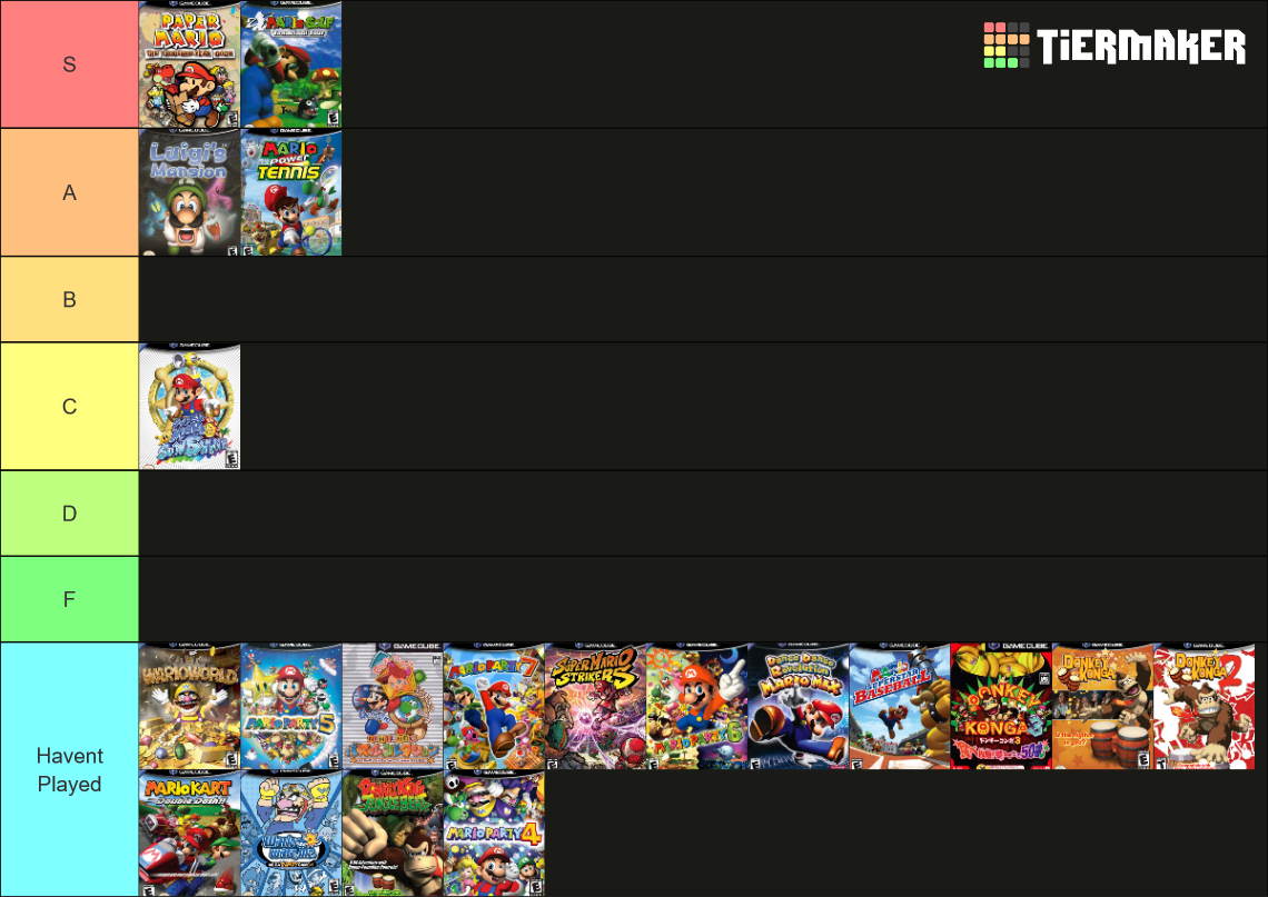Gamecube Mario Universe Games Tier List (Community Rankings) - TierMaker