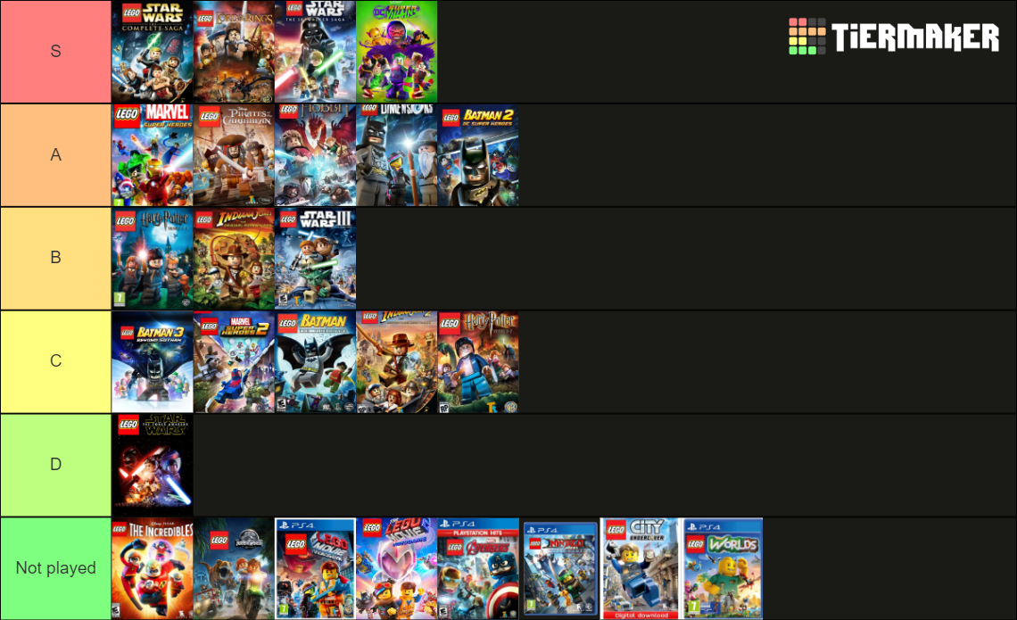LEGO games Tier List (Community Rankings) - TierMaker