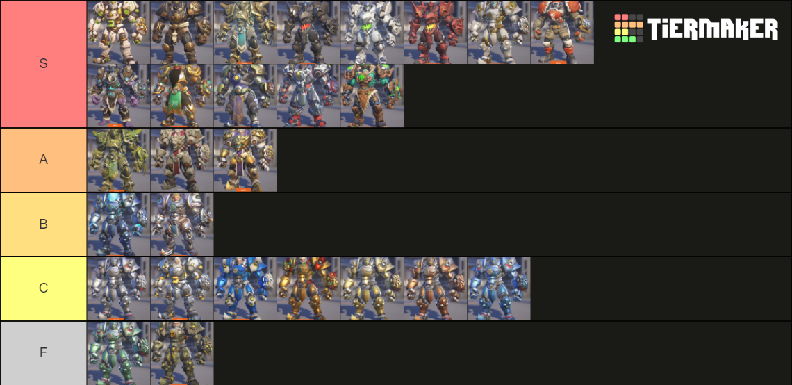 Reinhardt Skins (18 April 2023) Tier List (Community Rankings) - TierMaker