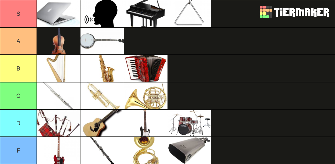 INSTRUMENT TIER LIST Tier List (Community Rankings) - TierMaker