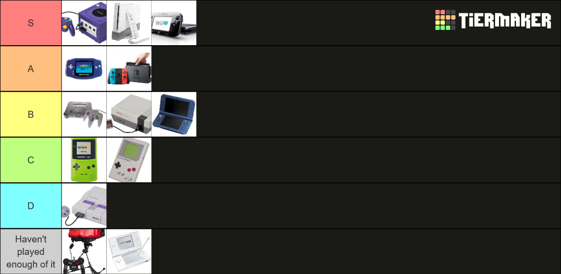Nintendo consoles and handhelds Tier List (Community Rankings) - TierMaker