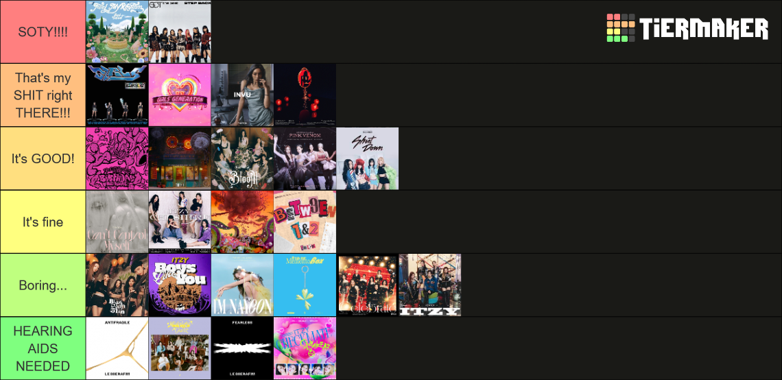 Big4 Girl Group Songs of 2022 Tier List (Community Rankings) - TierMaker