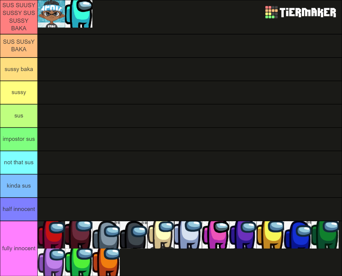 the most sus color in amongus Tier List (Community Rankings) - TierMaker