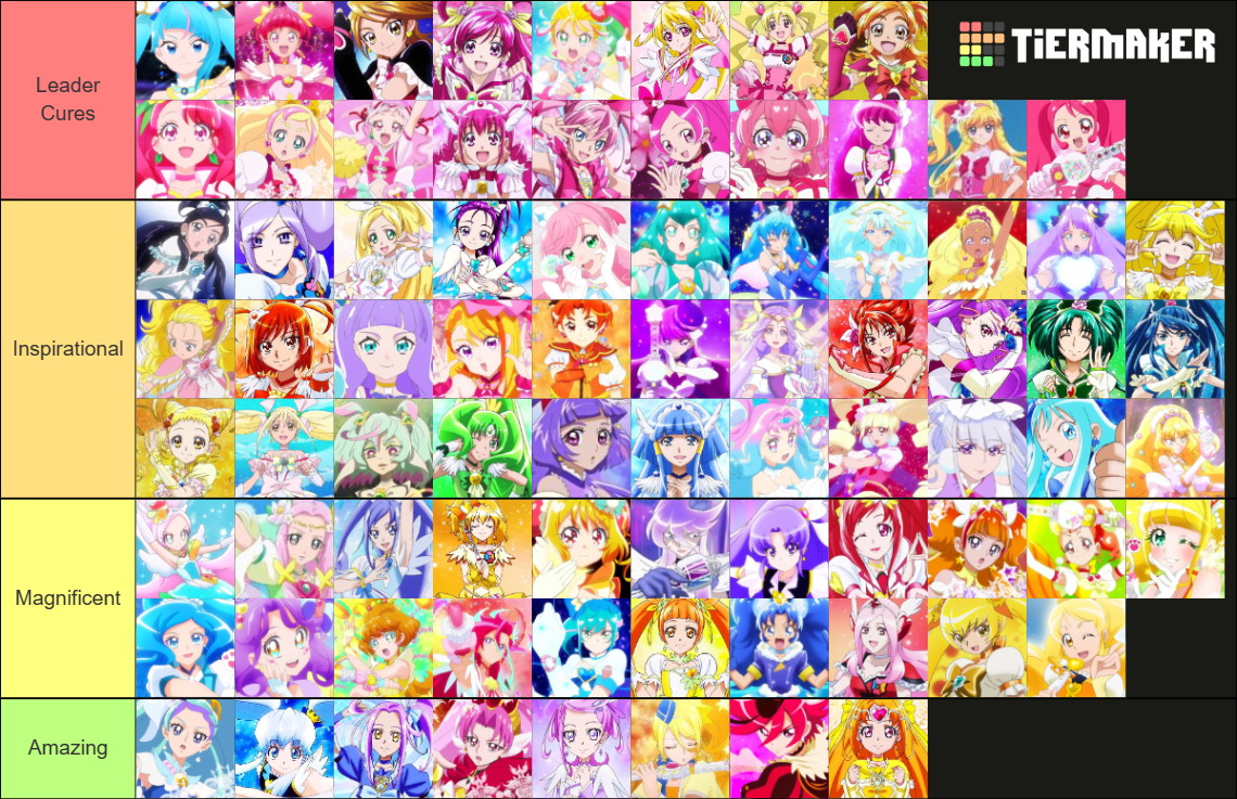 Precure - All cures (Black-Lillian, Echo, Supreme) Tier List (Community ...