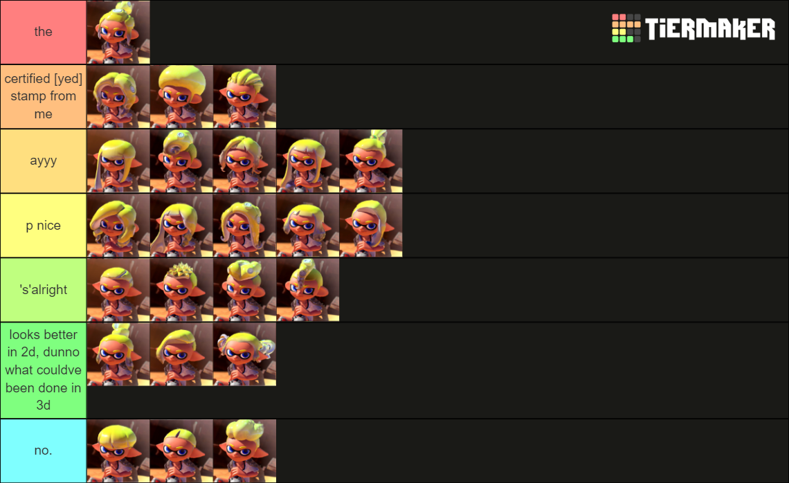 Splatoon 3 Hair Styles Tier List (Community Rankings) - TierMaker