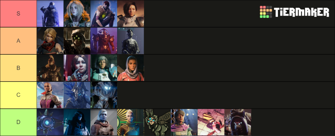 Destiny 2 Waifus Tier List (Community Rankings) - TierMaker
