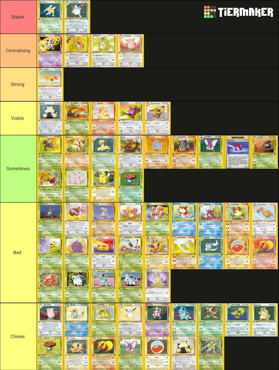 TCG Pokemon Jungle Tier List (Community Rankings) - TierMaker