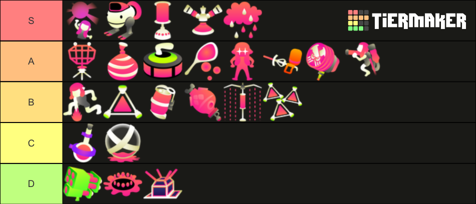 Splatoon 2 subs and specials Tier List (Community Rankings) - TierMaker