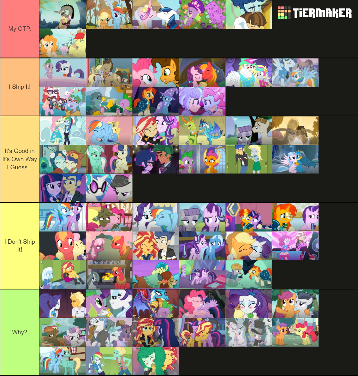 My Little Pony Ships Tier List (Community Rankings) - TierMaker