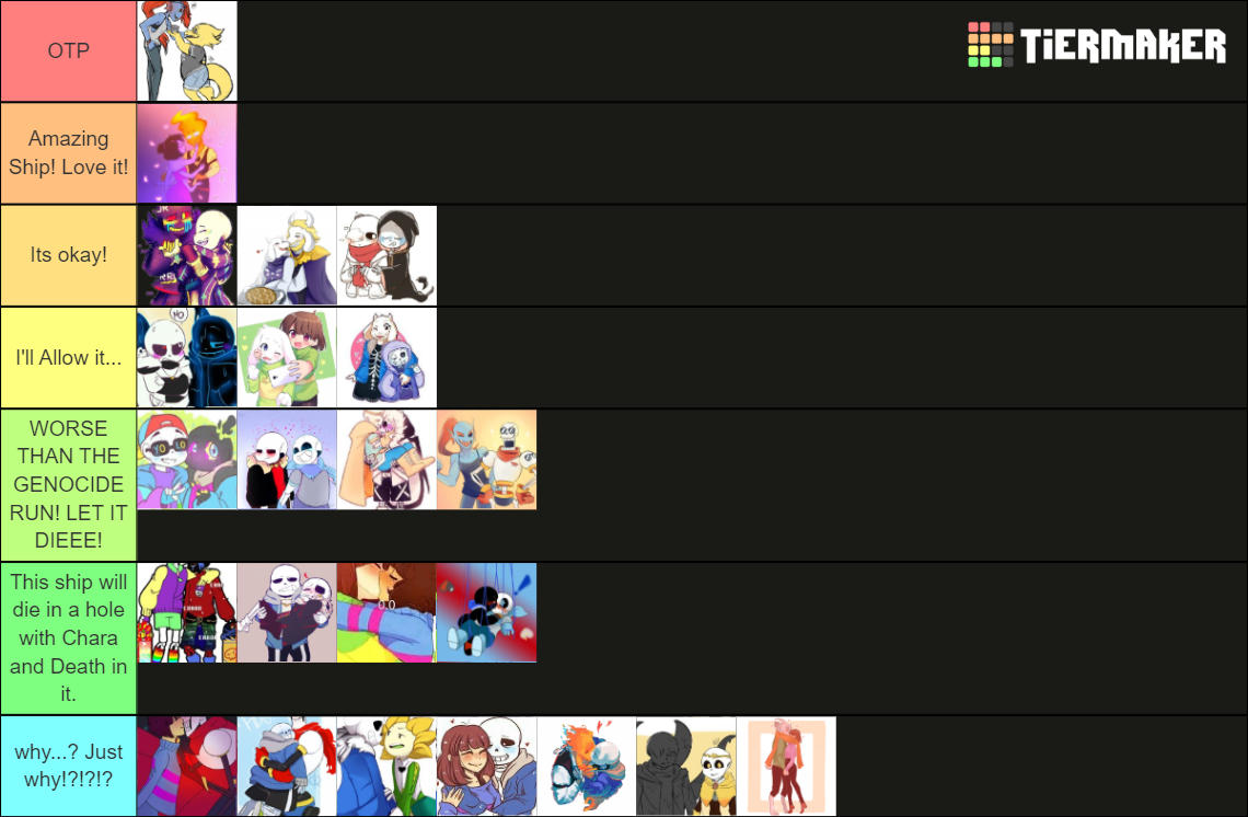 Undertale Ships Tier List (Community Rankings) - TierMaker