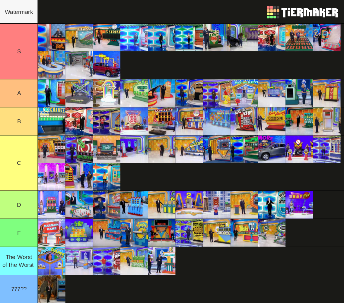 The Price is Right game Tier List (Community Rankings) - TierMaker