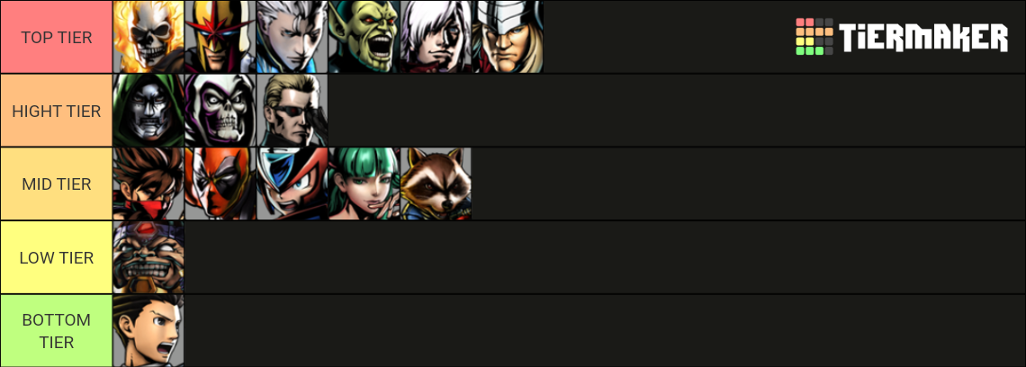 Ultimate Marvel VS Capcom 3 Tier List (Community Rankings) - TierMaker