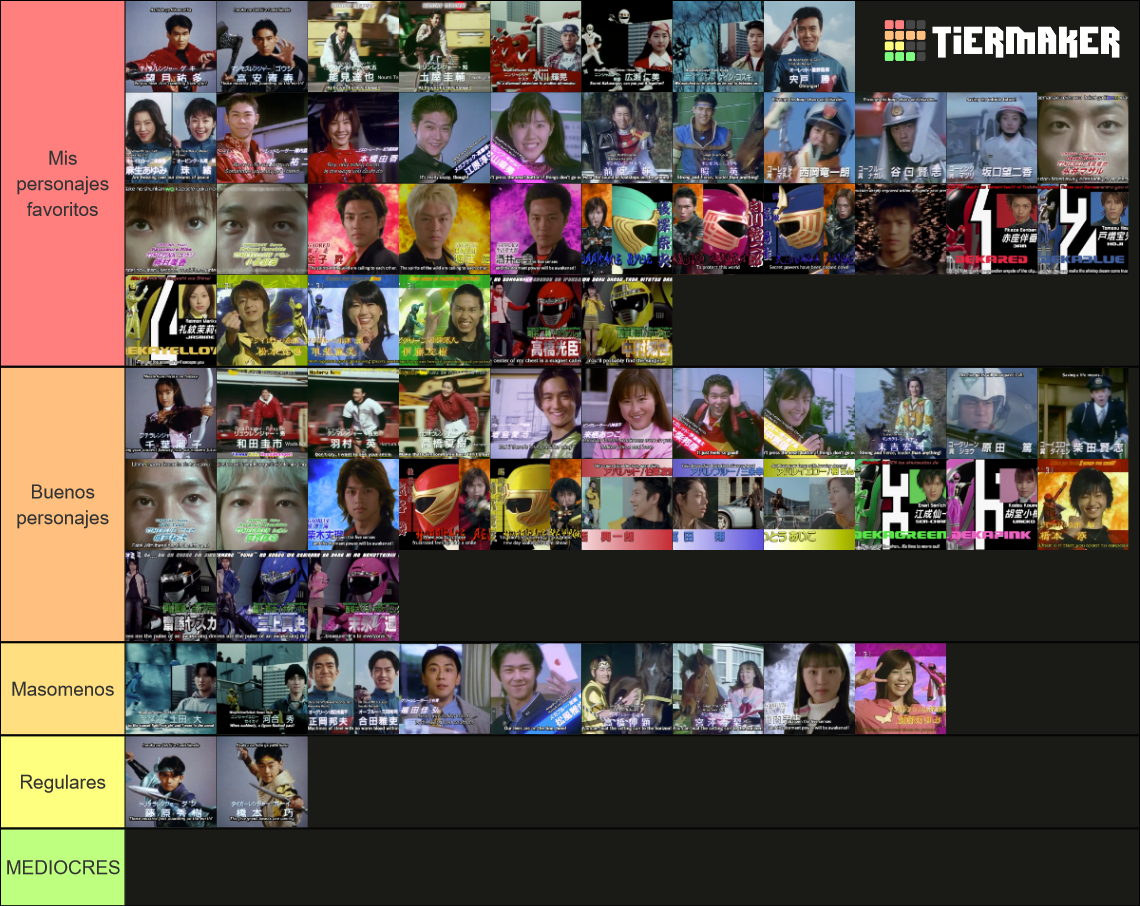 super sentai characters Tier List (Community Rankings) - TierMaker