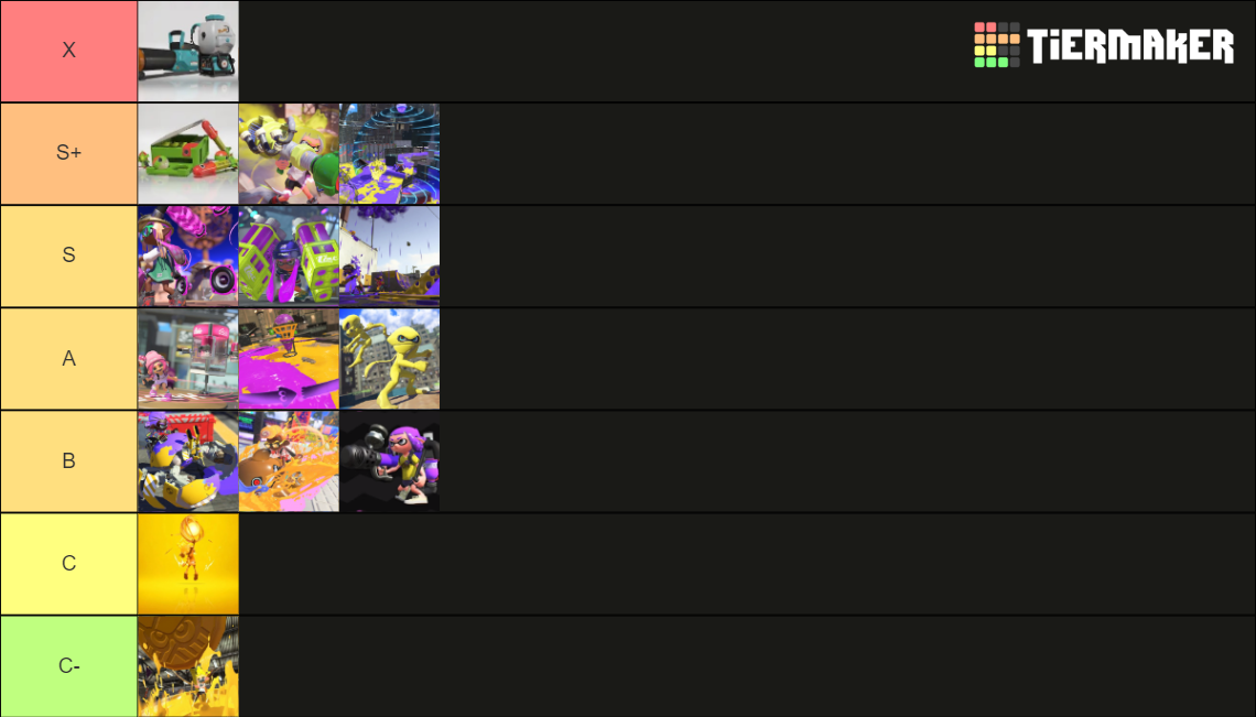 Splatoon 3 Specials (8/10/22) Tier List (Community Rankings) - TierMaker