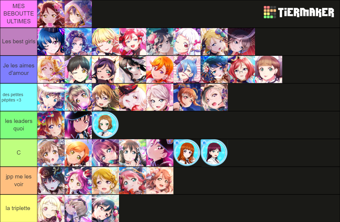 LOVE LIVE CHARA (even liella) Tier List (Community Rankings) - TierMaker