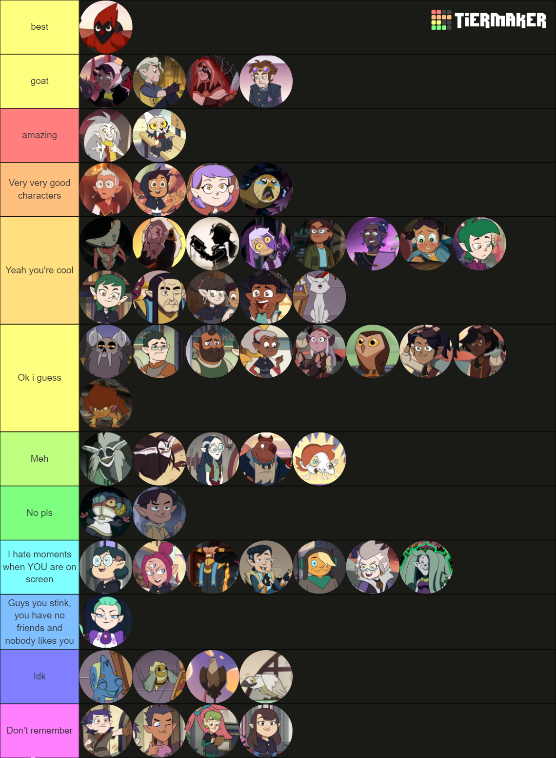 The Owl House Characters (S2B TOO!) Tier List (Community Rankings) - TierMaker