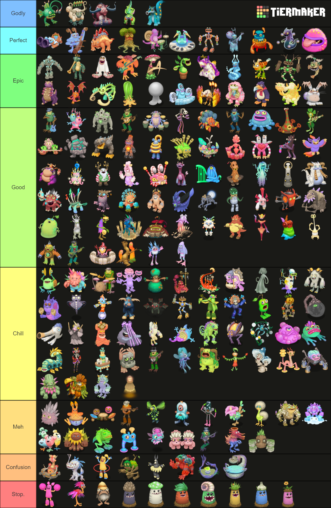 Every MSM Monster no Rares Epics Or Prismatics Tier List Community 