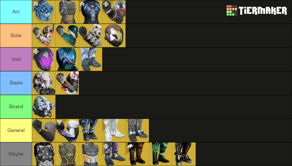 Destiny 2 Hunter Exotics(LF) Tier List (Community Rankings) - TierMaker