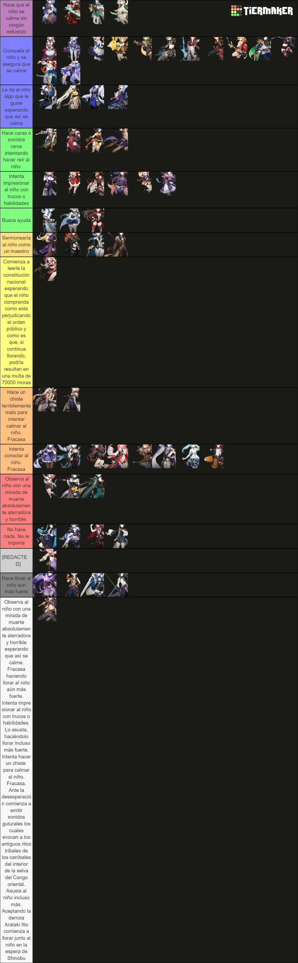 genshin characters with a crying kid Tier List (Community Rankings ...