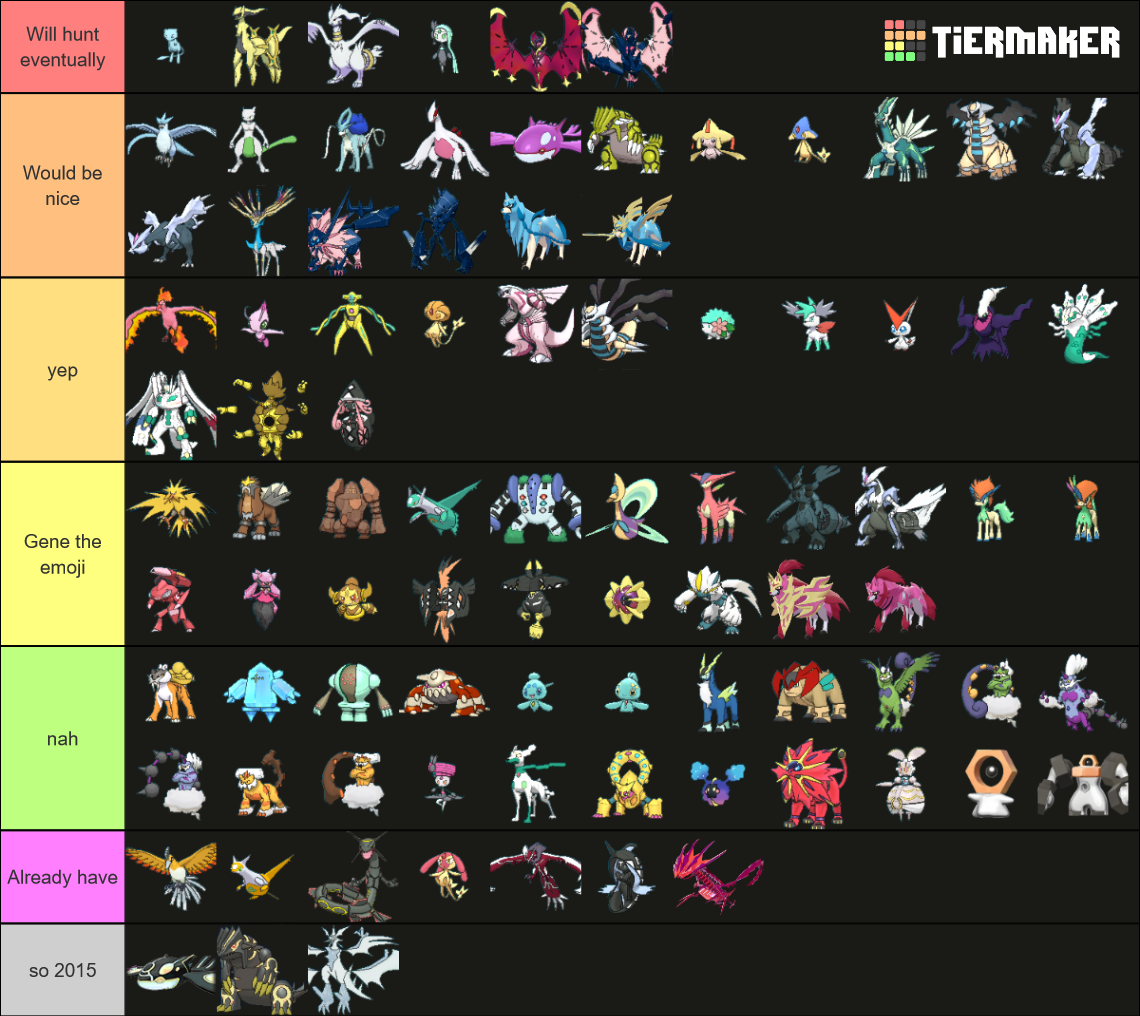 Shiny Legendary Pokemon Tier List (Community Rankings) - TierMaker