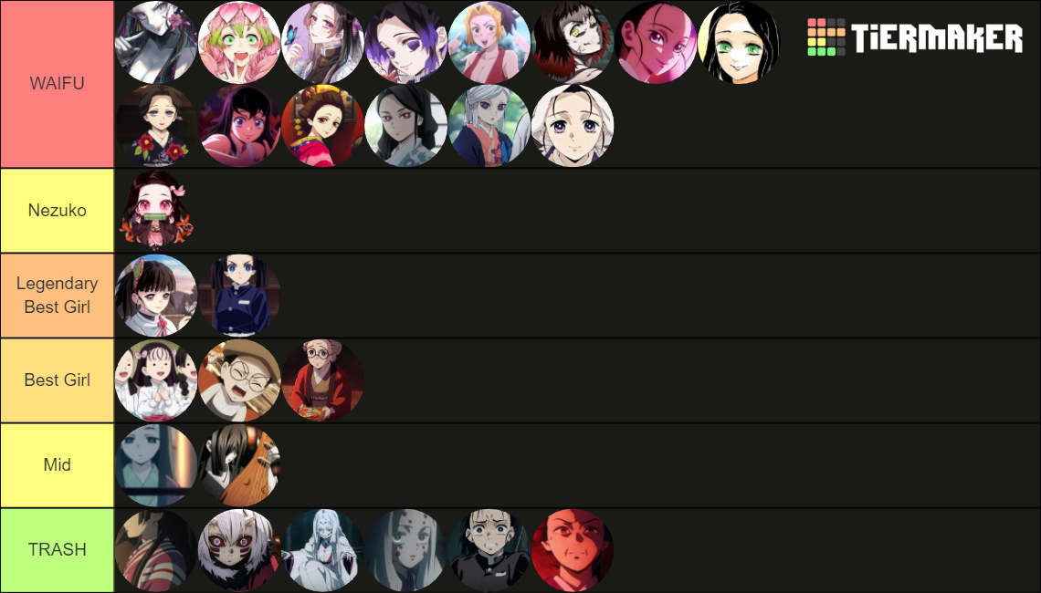Demon Slayer Waifu TIER LIST BEST GIRL OF Kimetsu no Yaiba 2 Tier List ... Demon Slayer Waifu TIER LIST BEST GIRL OF Kimetsu no Yaiba 2 Tier List ...
