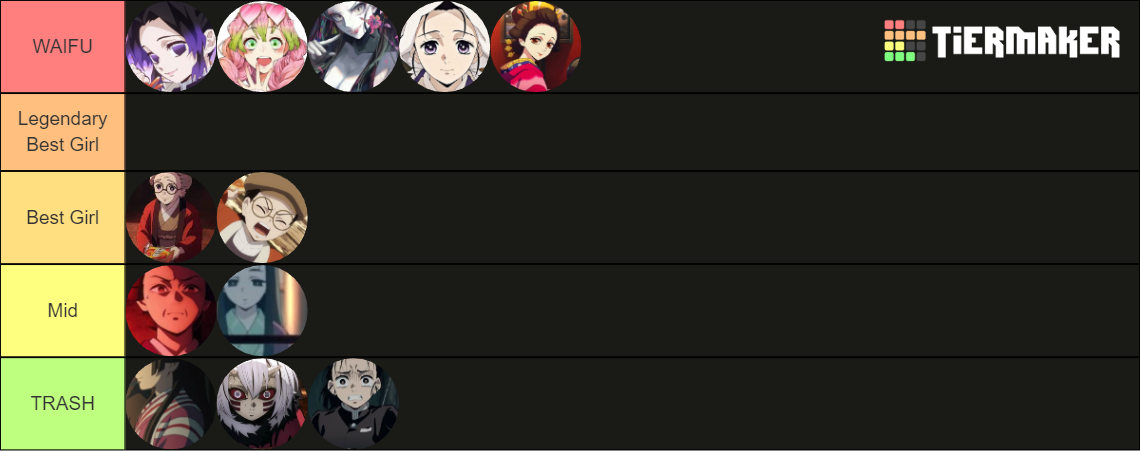 Demon Slayer Waifu TIER LIST BEST GIRL OF Kimetsu no Yaiba A Tier List ...