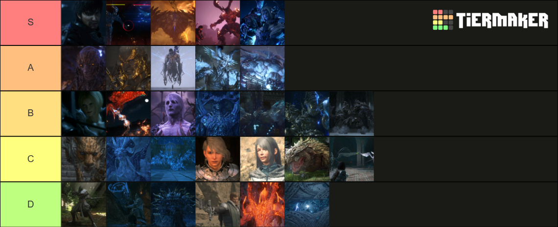 FF16 main boss Tier List (Community Rankings) - TierMaker