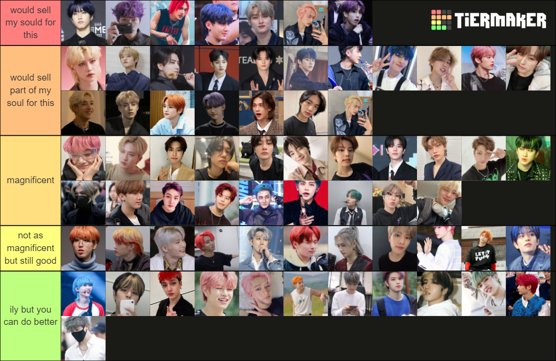 Stray Kids Hair Colour Tier List (Community Rankings) - TierMaker