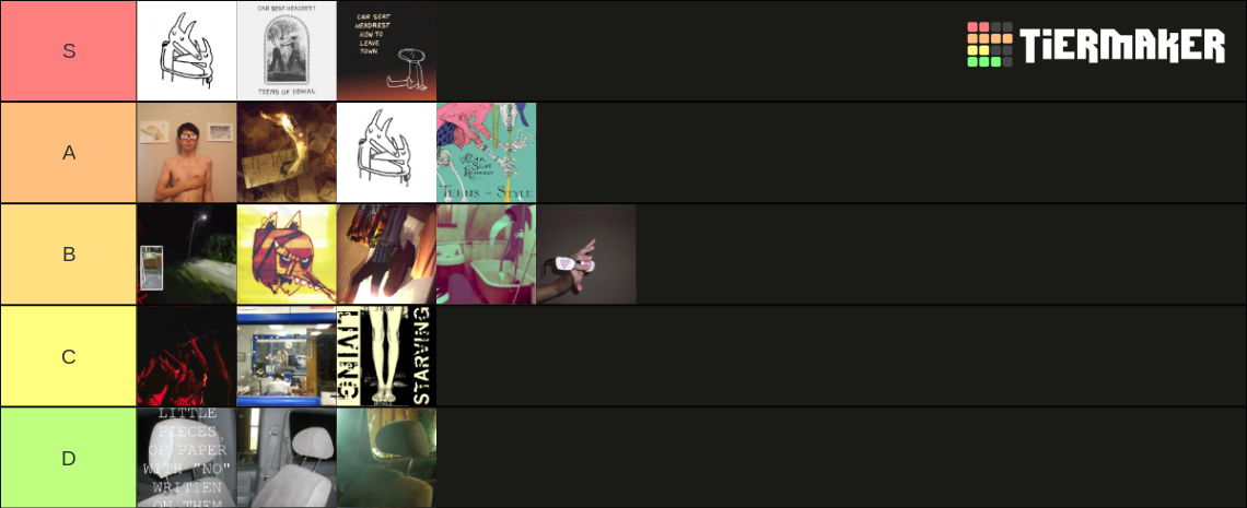 Car Seat Headrest INCLUDING Making A Door Less Open Tier List ...