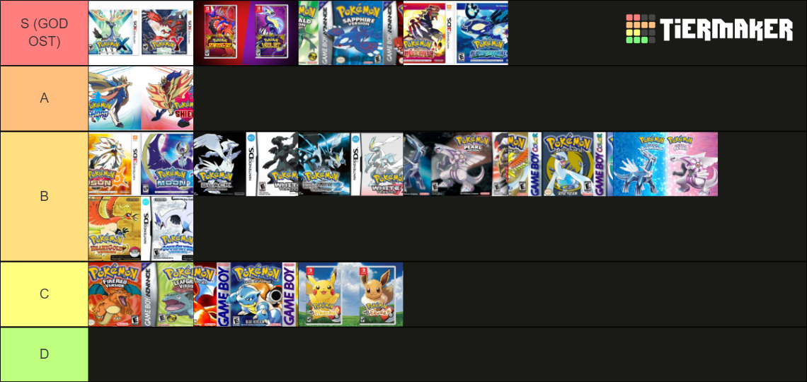 Pokémon Main Games OSTs Tier List (Community Rankings) - TierMaker