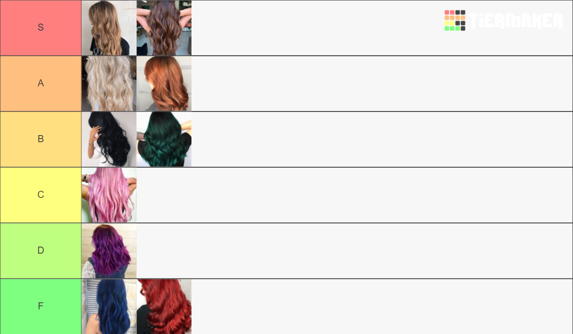 Hair Color Tier List (Community Rankings) - TierMaker