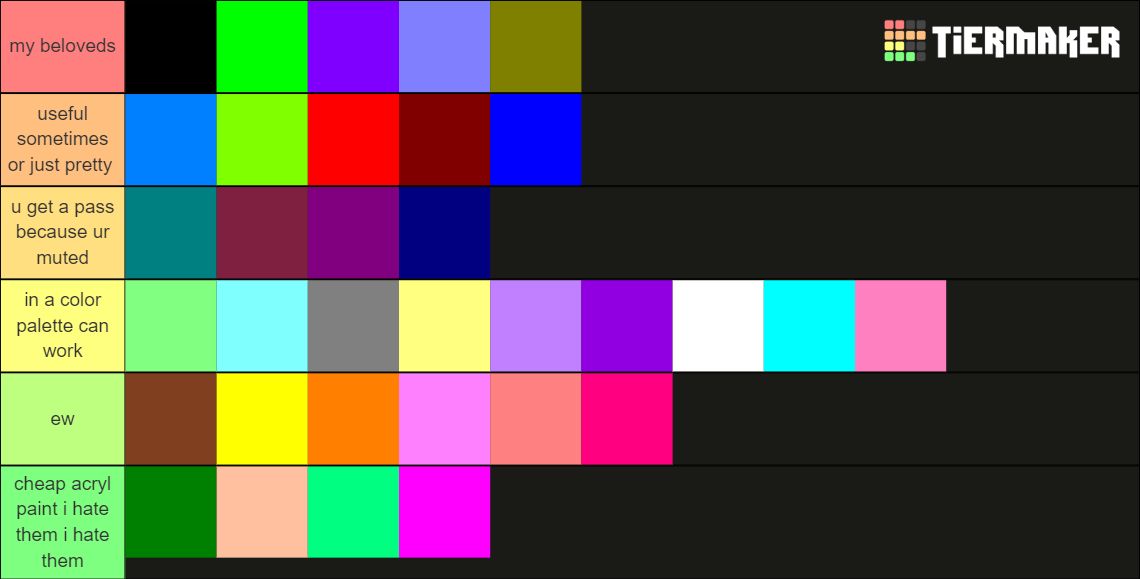 Extended Color Wheel Colors Tier List (Community Rankings) - TierMaker