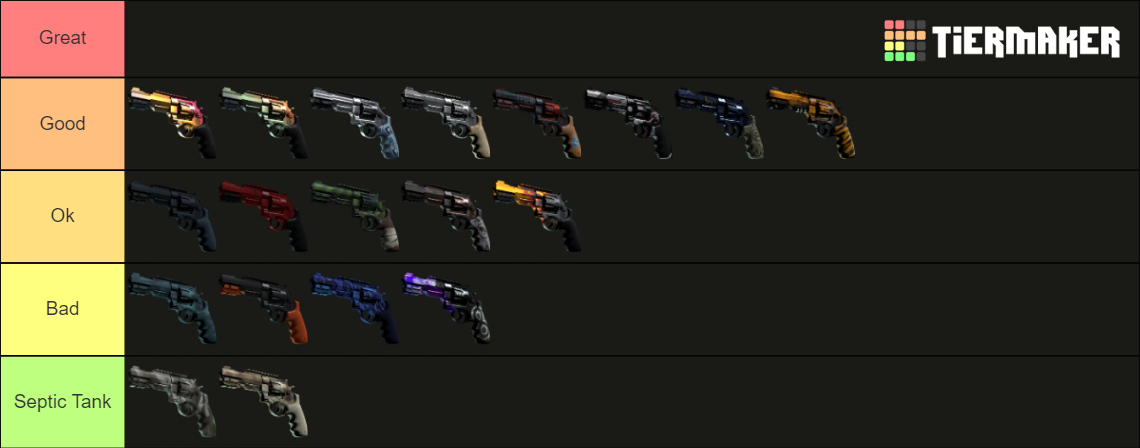 CSGO Revolver Skin Tierlist Tier List (Community Rankings) - TierMaker