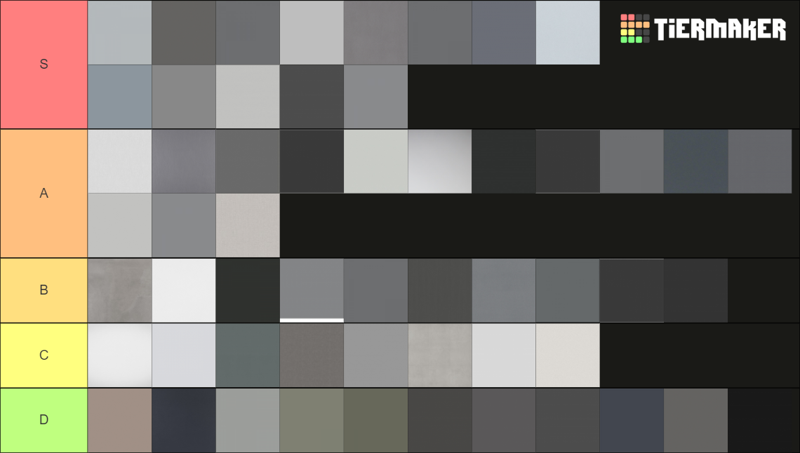 Rank Shades of Grey Tier List (Community Rankings) - TierMaker