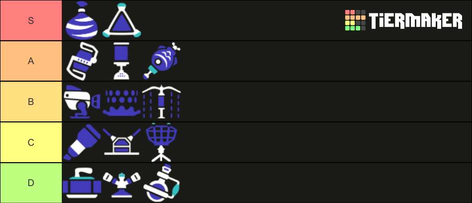 Splatoon 3 Subs + Specials Tier List (Community Rankings) - TierMaker