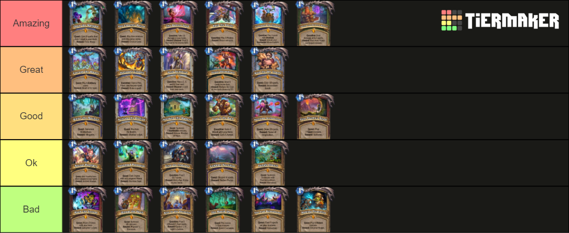 Hearthstone Quest Tierlist Tier List (Community Rankings) - TierMaker