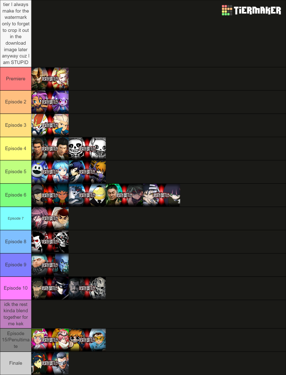 Azure's Most Wanted Death Battle Match-Ups Tier List (Community ...