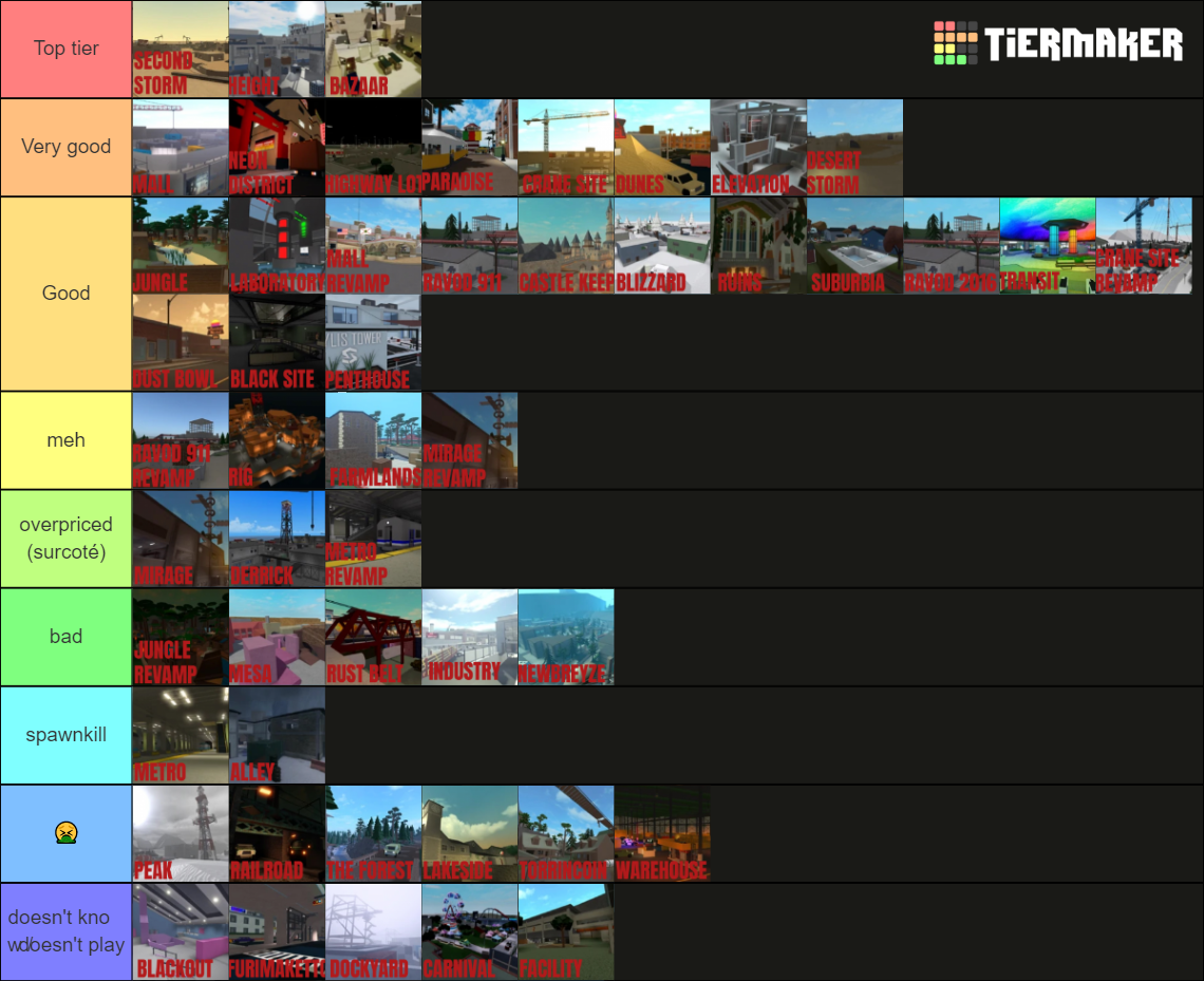 Phantoms forces maps - Roblox Tier List (Community Rankings) - TierMaker