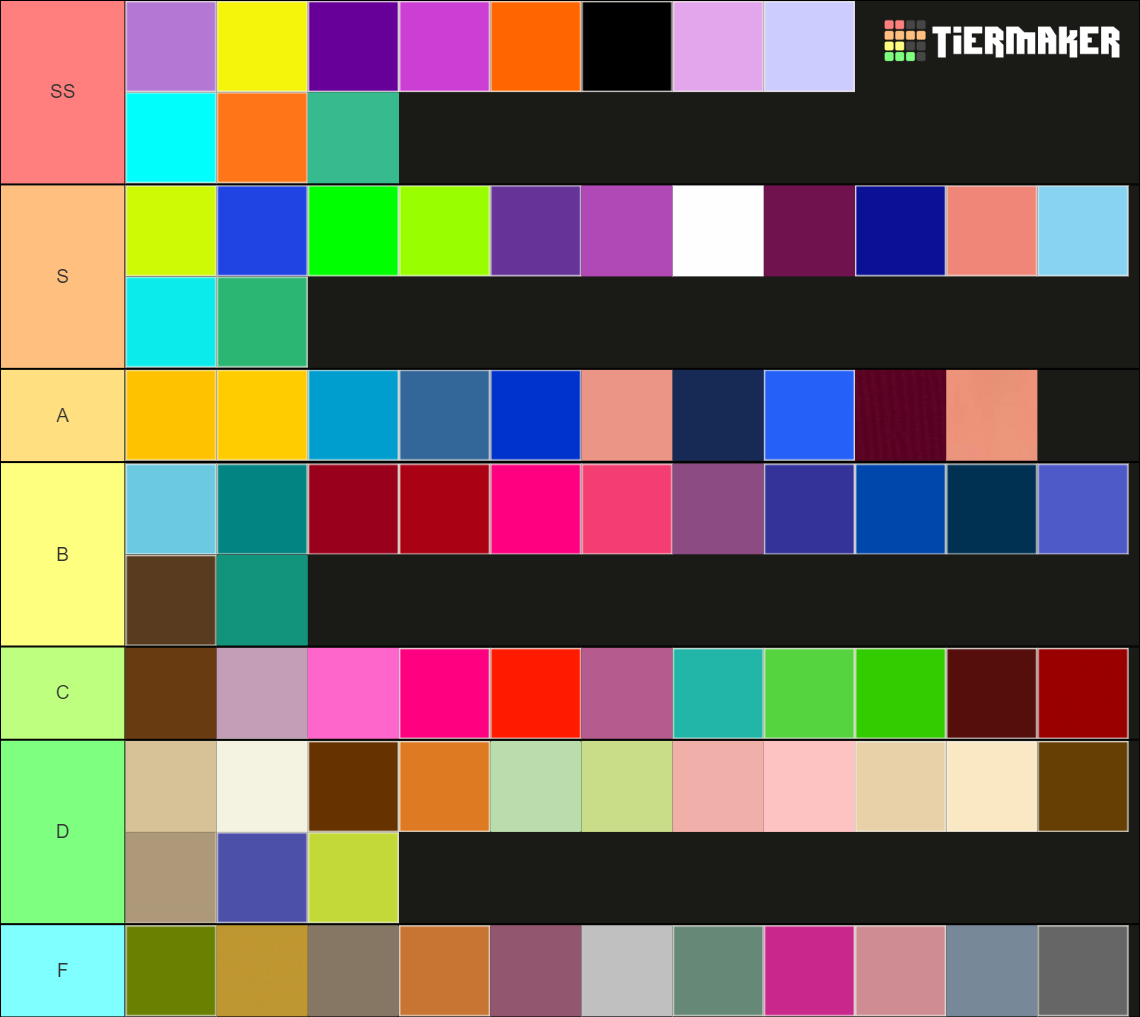 Colors Tier List (Community Rankings) - TierMaker