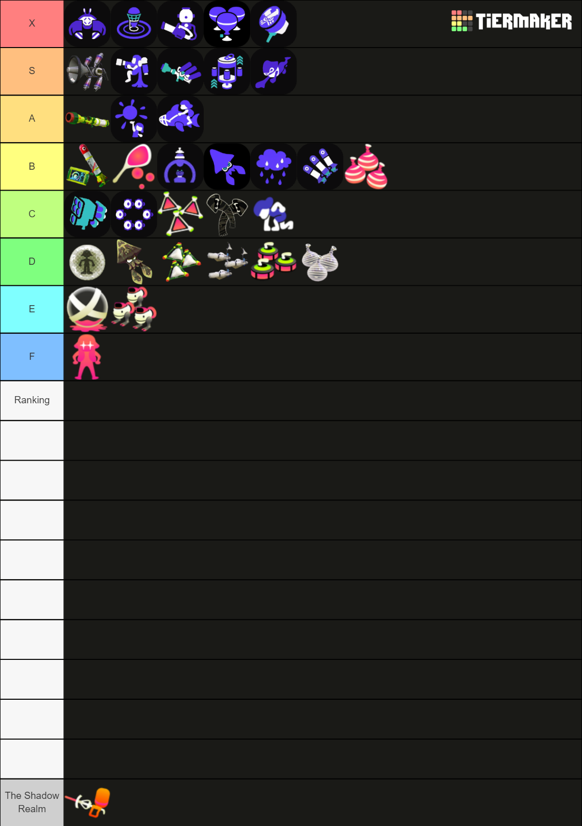 All Splatoon Series Specials Tier List (Community Rankings) - TierMaker