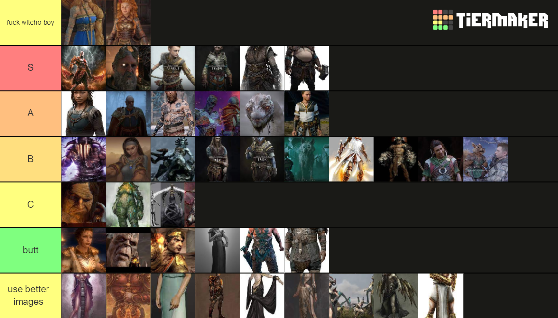 god of war characters Tier List (Community Rankings) - TierMaker