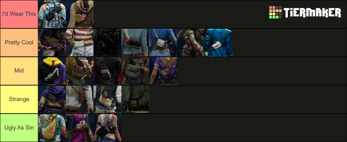 Dead By Daylight Crossbody Bags Tier List (Community Rankings) - TierMaker