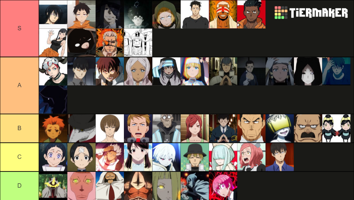 Fire Force anime character + openings Tier List (Community Rankings ...