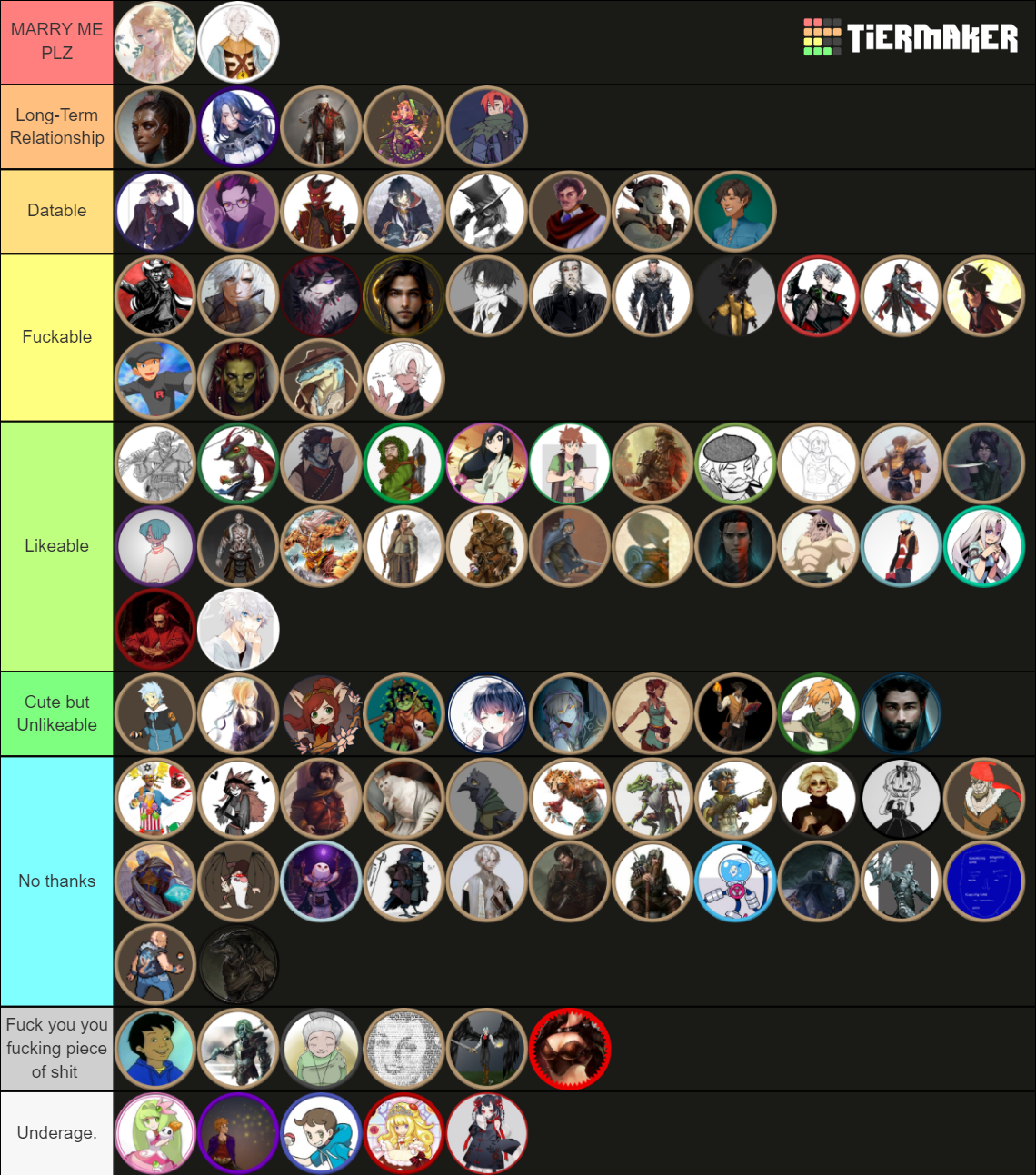 D&D CHARACTERS TIERLIST Tier List (Community Rankings) - TierMaker