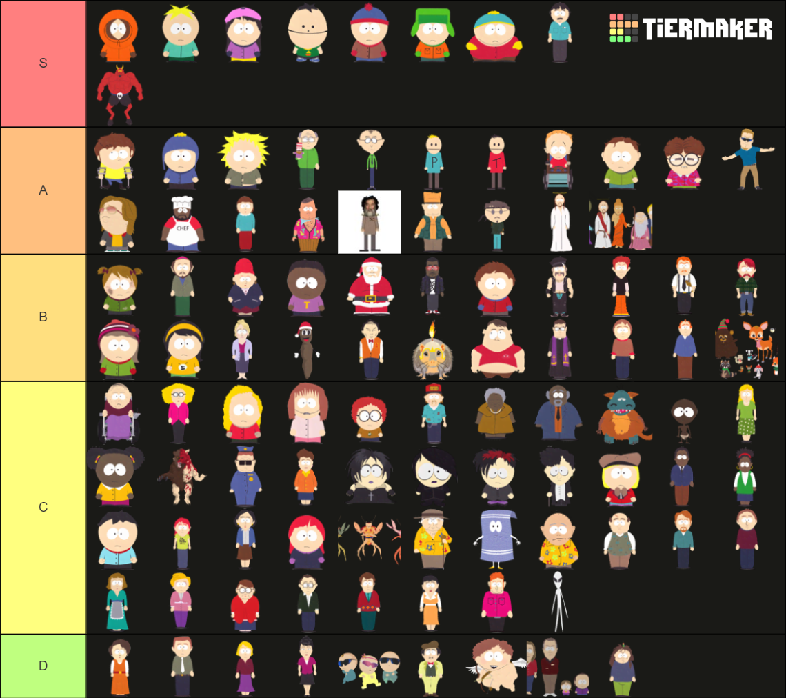 Ultimate South Park Character Tier List (Community Rankings) - TierMaker