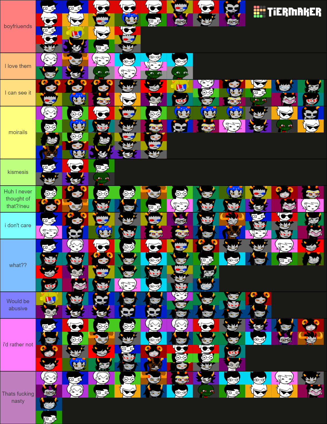 homestuck ships! Tier List (Community Rankings) - TierMaker