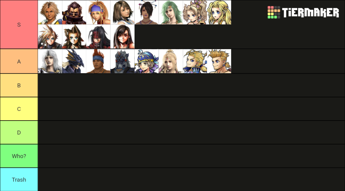 Final Fantasy Characters Tier List (Community Rankings) - TierMaker